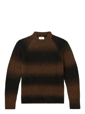 Mr P. Dégradé Striped Textured-knit Sweater - Brown