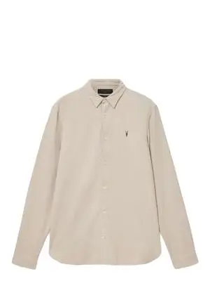 ALLSAINTS Birchwood Fine Wale Corduroy Button-up Shirt - Moon Grey