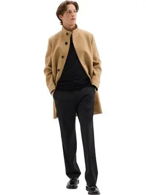 Theory Belvin Coat In Recycled Wool-blend Melton - New Camel