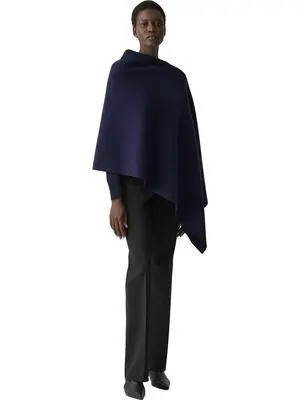 Theory Felted Wool-cashmere Poncho - Navy