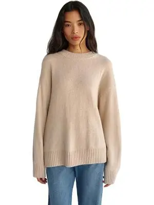 REFORMATION Cove Cashmere Oversized Crew Sweater - Natural