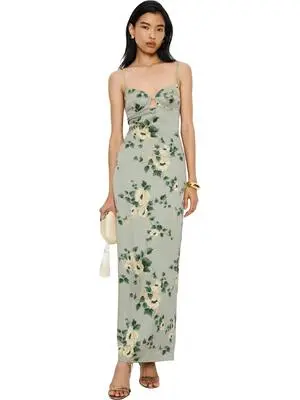 REFORMATION Sathia Satin Dress - Green