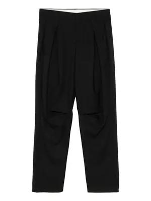 LANEUS Pleated Wide-leg Trousers - Black