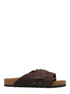 BIRKENSTOCK Birkenstock Kyoto Nubuck Leather Sandals Brown