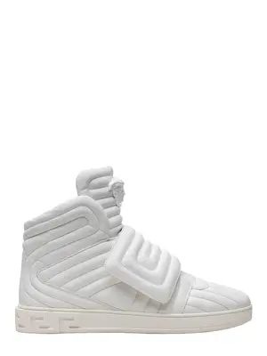 Versace Quilted High-top Sneakers - White