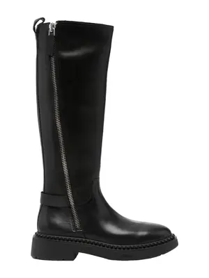 Ash Leather Knee High Boots - Black