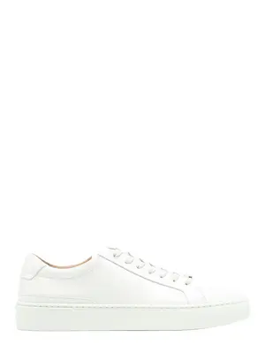 BOSS Logo-plaque Leather Sneakers - White
