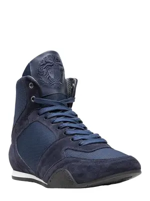 Versace High-top Greek Key Sneakers - Blue
