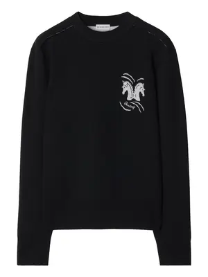 Burberry Mirrored Horse Knit Jumper - Black