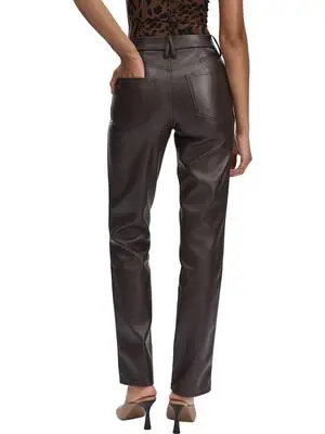 Good American Faux Leather Trousers - Black/brown