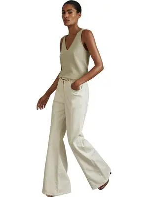 REISS Juniper Petite Front Seam Flared Jeans