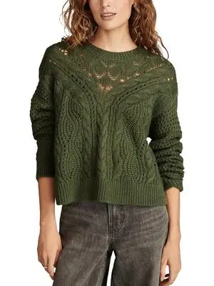 Lucky Brand Lucky Brand Mixed Stitch Sweater Cilantro