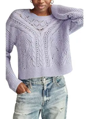 Lucky Brand Lucky Brand Mixed Stitch Sweater Sweet Lavender