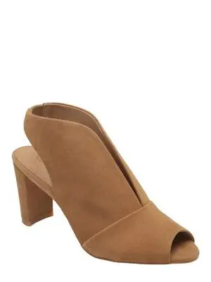 KOKO + PALENKI Ankle Strap Peep Toe Sandal - Latte Suede