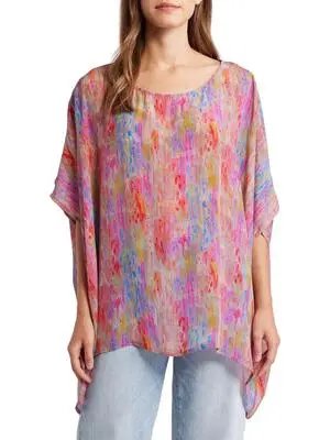 APNY Print Dolman Sleeve Top - Pink Multi