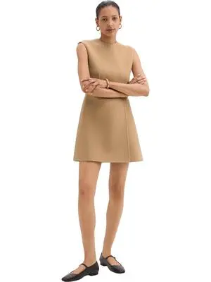 Theory Mini Wrap Dress In Double-face Wool-cashmere - New Camel