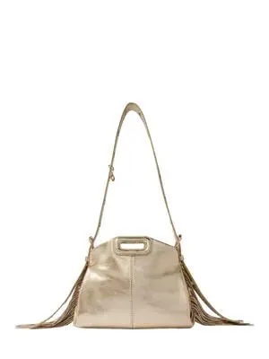 Maje Miss M Mini Metallic Leather Bag - Gold