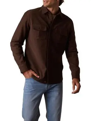 THE NORMAL BRAND Tailored Terry Shirt Jacket Dark Brown