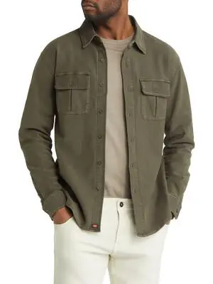 THE NORMAL BRAND Tailored Terry Shirt Jacket Dusty Olive