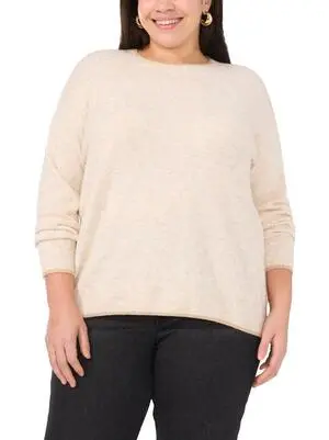Vince Camuto Metallic Trim Relaxed Fit Sweater - Malted