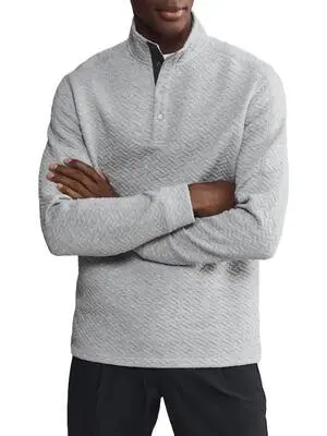 RHONE Quilted Relaxed Pullover Heather Gray