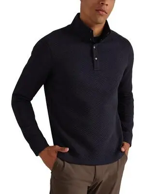 RHONE Quilted Relaxed Pullover - True Navy