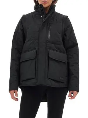 HALFDAYS Halfdays Davis Convertible Quilted Jacket Black