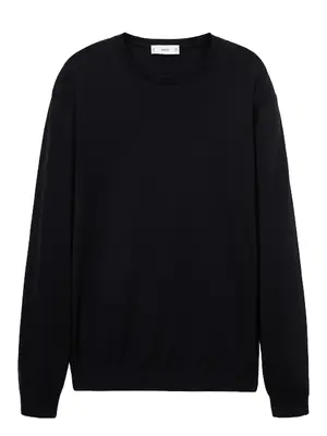Mango MANGO Crewneck Cotton Sweater Dark Navy