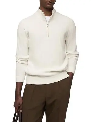 Mango MANGO Perkins Half-Zip Sweater White