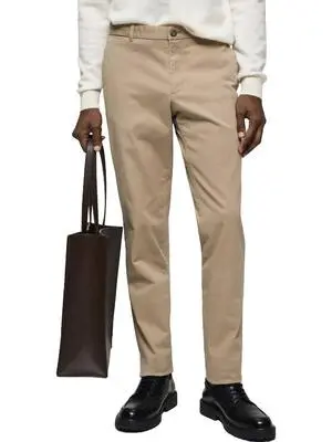 Mango Serge Slim Fit Chino Pants - Beige