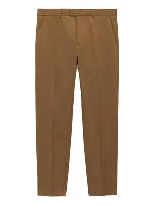 Mango Regular Fit Cotton-Blend Dress Pants Brown