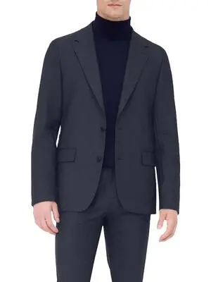 Bugatchi Solid Stretch Wool Travel Blazer - Cobalt