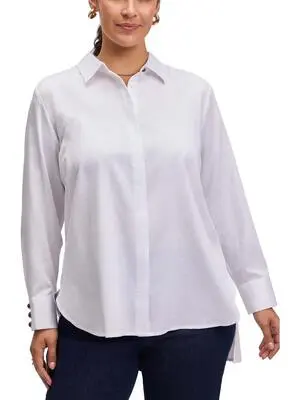 Foxcroft Pearly Bead Button-up Shirt - White