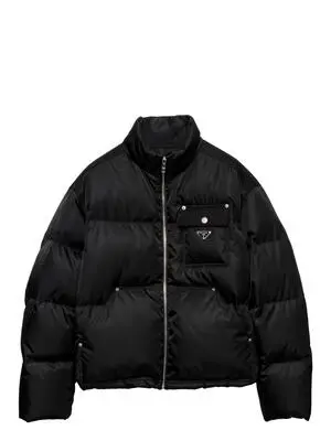 Prada Cropped Re-nylon Down Jacket - Black