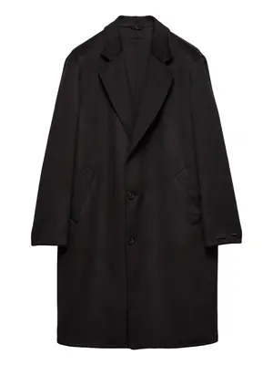 Prada Single-breasted Wool, Angora And Cashgora Coat - Black