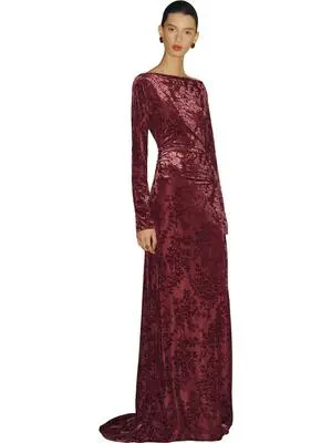 REFORMATION Donya Velvet Maxi Dress - Red