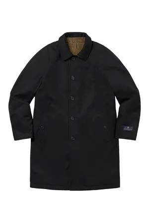 Supreme Reversible Houndstooth Overcoat - Black