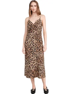 Ayr Leopard Print Silk Charmeuse Dress - House Cat