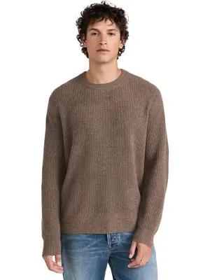 ALEX MILL Alex Mill Jordan Sweater In Marled Cashmere Heather Walnut