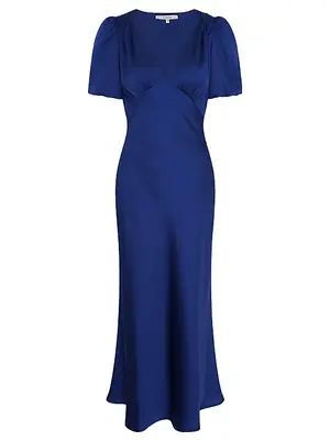OMNES Satin Maxi Dress - Navy