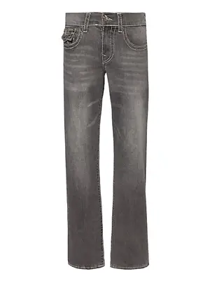 True Religion Ricky Big T Flap Straight-leg Jeans - Chalk Grey Wash