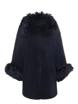 Gorski Wool & Lamb Cape - Black