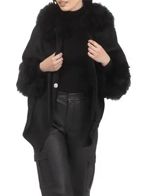 Gorski Wool & Lamb Cape - Black
