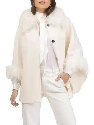 Gorski Wool & Lamb Cape - Ivory