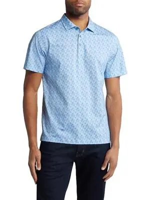 Bugatchi Victor Ooohcotton® Cocktail Print Polo - Air Blue