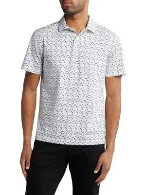 Bugatchi Victor Ooohcotton® Cocktail Print Polo - White