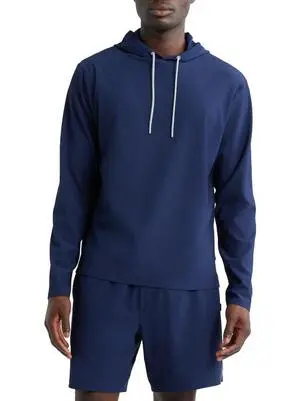Johnnie-o Hoppin Ribbed Stretch Hooded Pullover - Navy