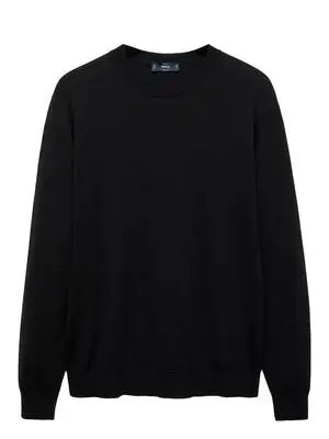 Mango Crewneck Wool Sweater - Black