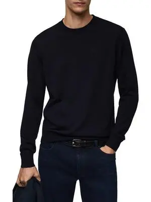 Mango MANGO Crewneck Wool Sweater Dark Navy