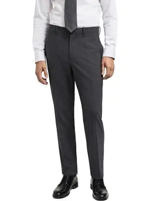 Mango Prince Of Wales Check Super Slim Fit Stretch Trousers - Medium Heather Grey